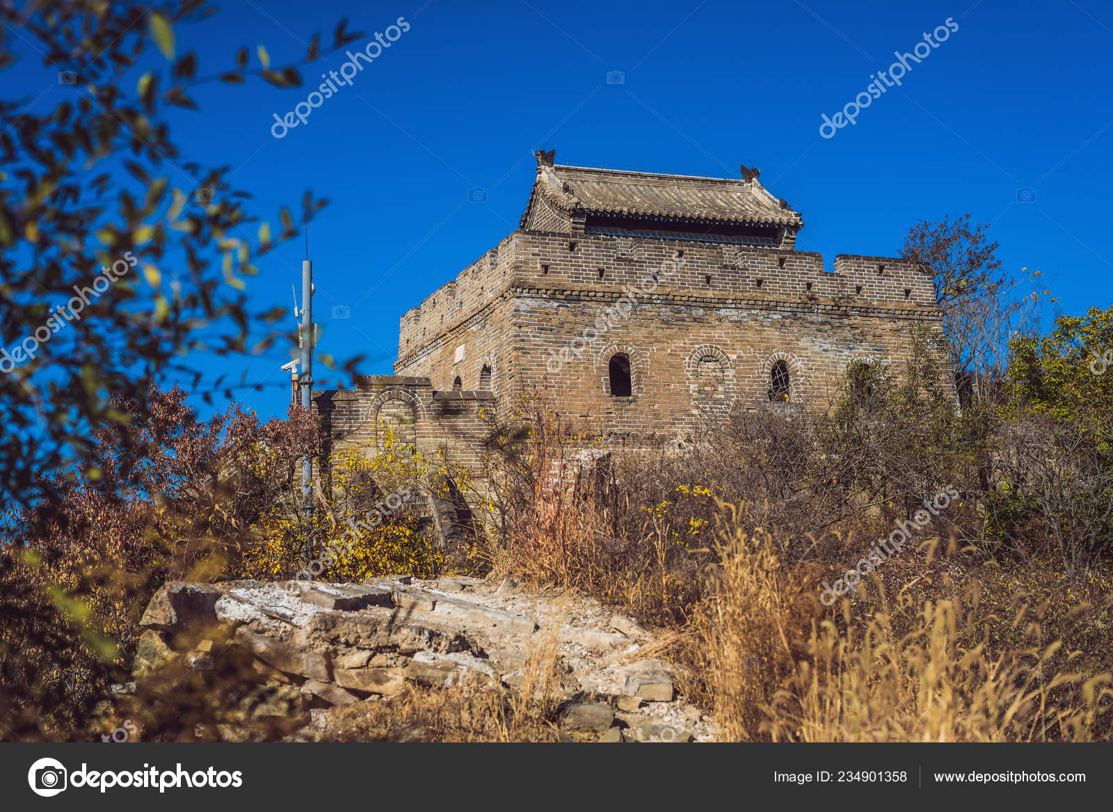 Great Wall China Great Wall China Series Fortifications Made Stone ...