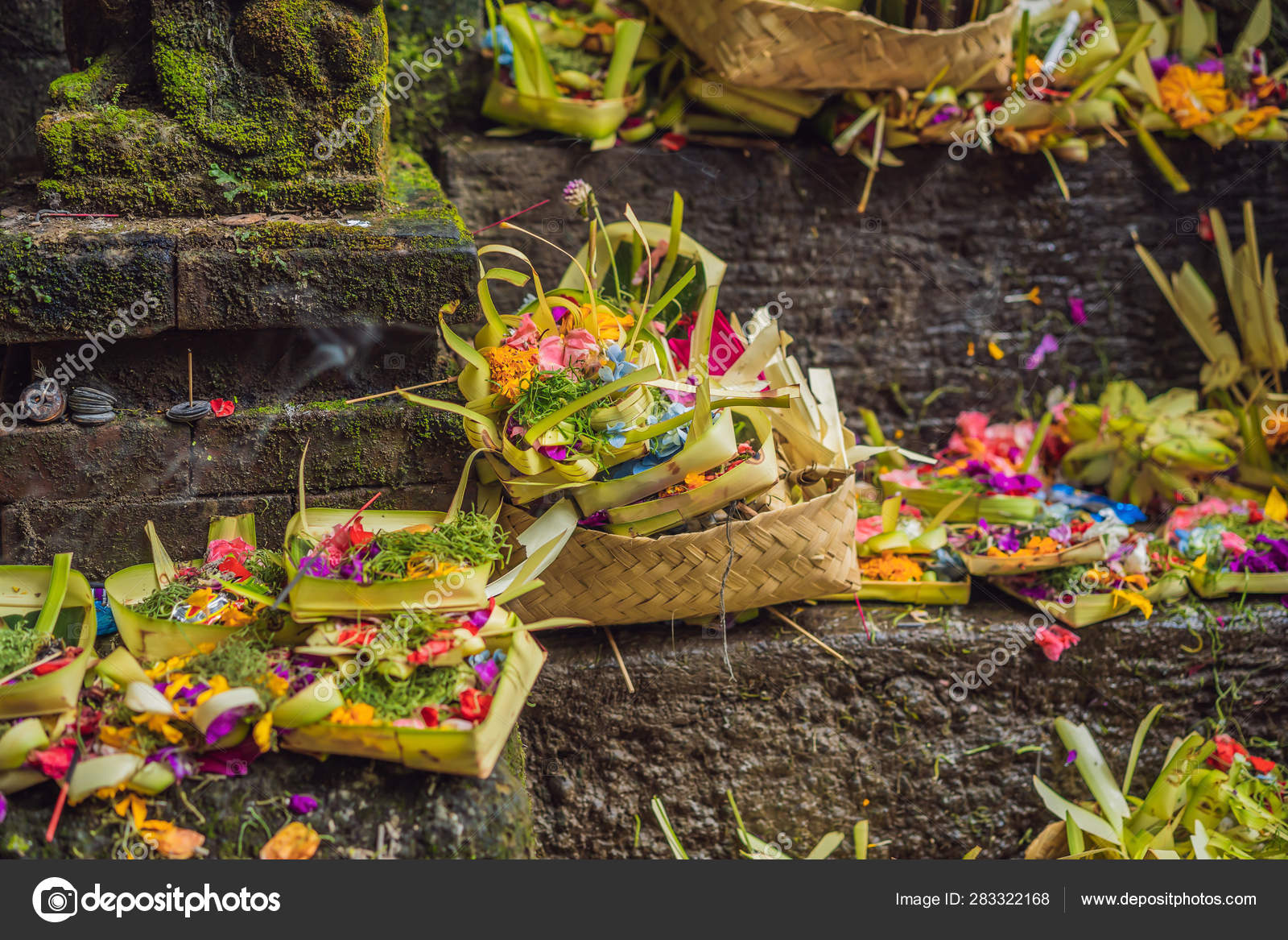 Daily offerings - canang sari is very important in Bali, Indonesia ...