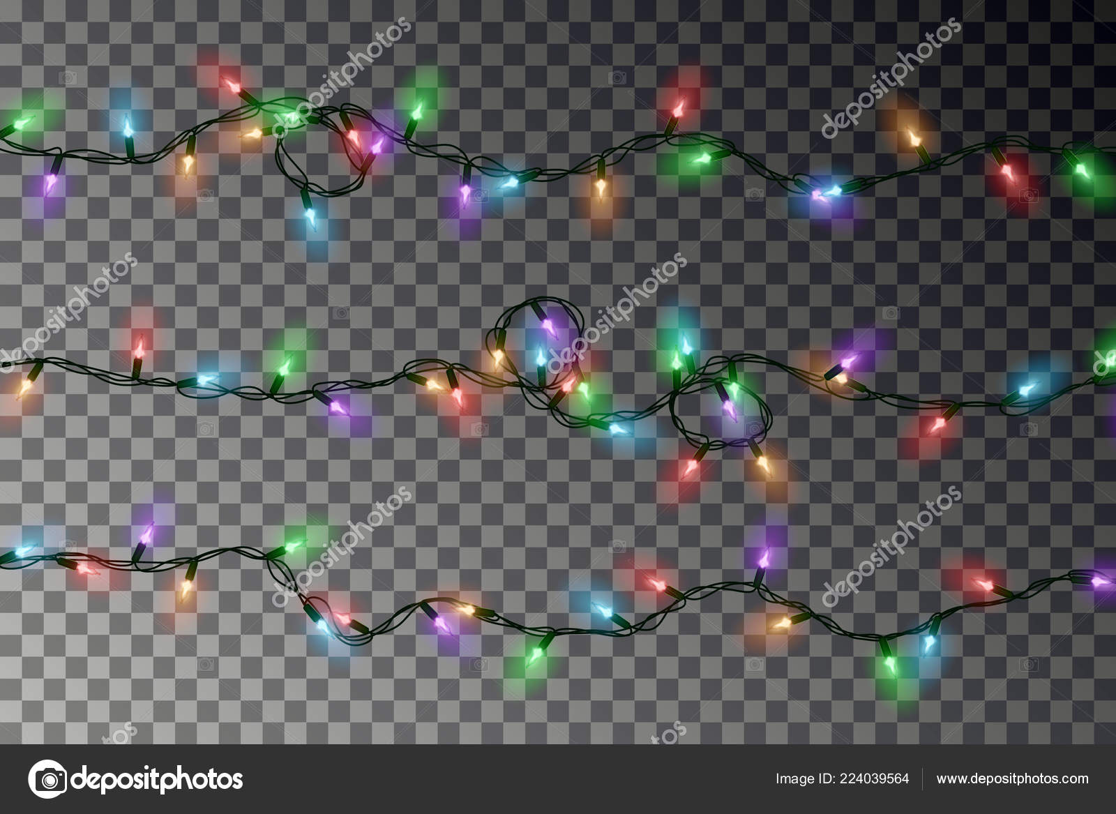Christmas Lights Vector Transparent