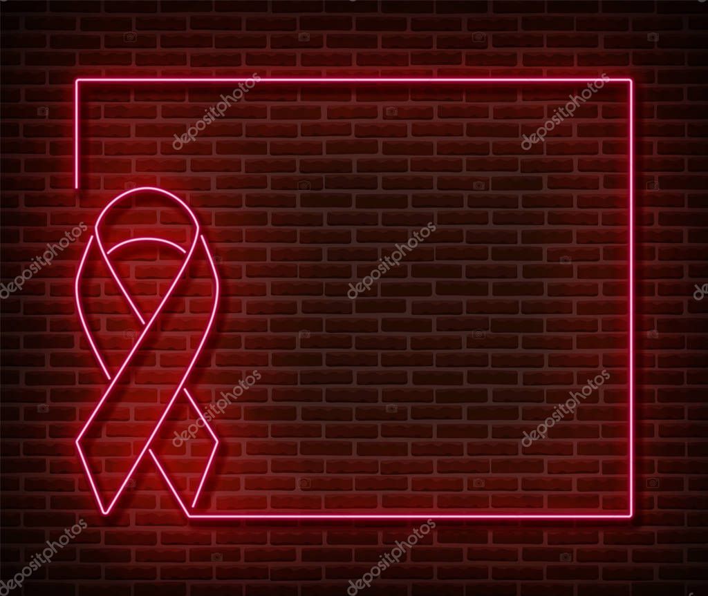 Neón cáncer de mama signos de conciencia vector aislado en la pared de ...