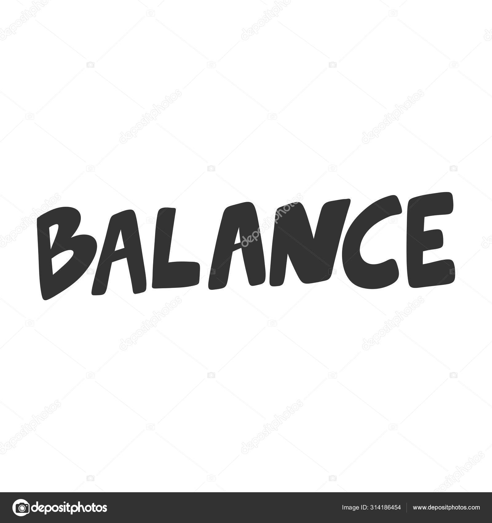 Balance. Sticker for social media content. Vector hand drawn ...