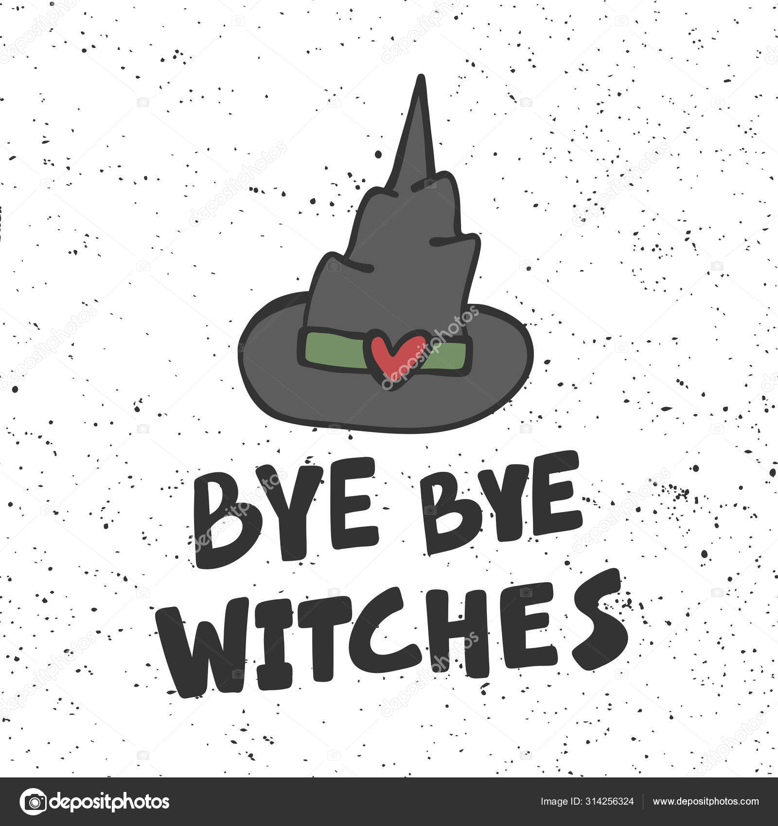 Bye bye witches. Halloween Sticker for social media content. Vector ...