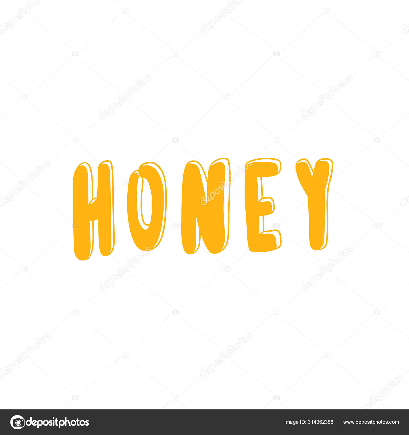 Honey. Sticker for social media content. Vector hand drawn illustration ...