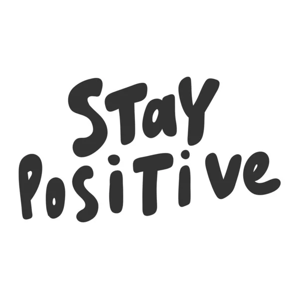 Positive thoughts. Sticker for social media content. Vector hand drawn ...