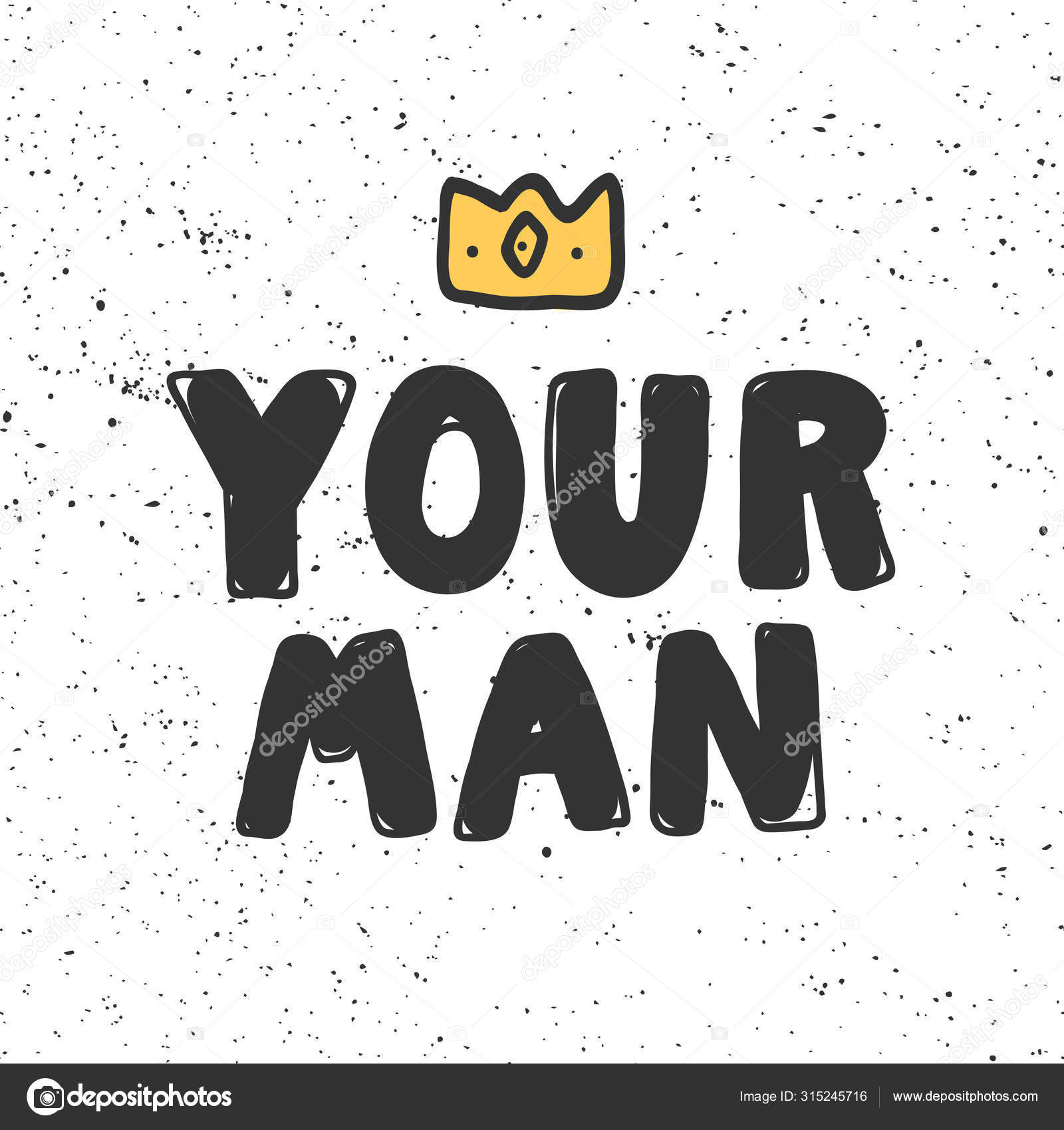 Your man. Sticker for social media content. Vector hand drawn ...