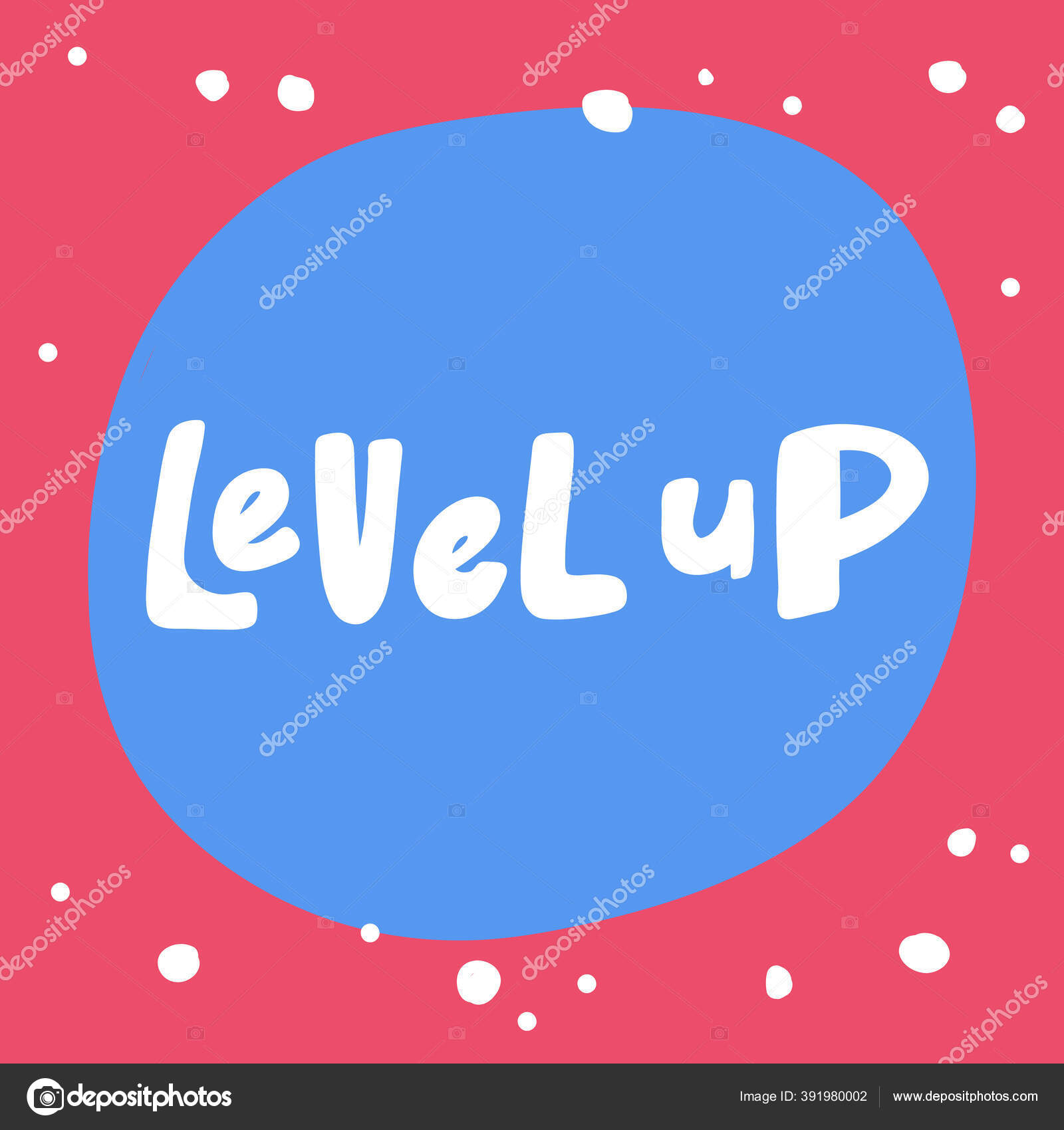 Level up. Sticker for social media content. Vector hand drawn ...
