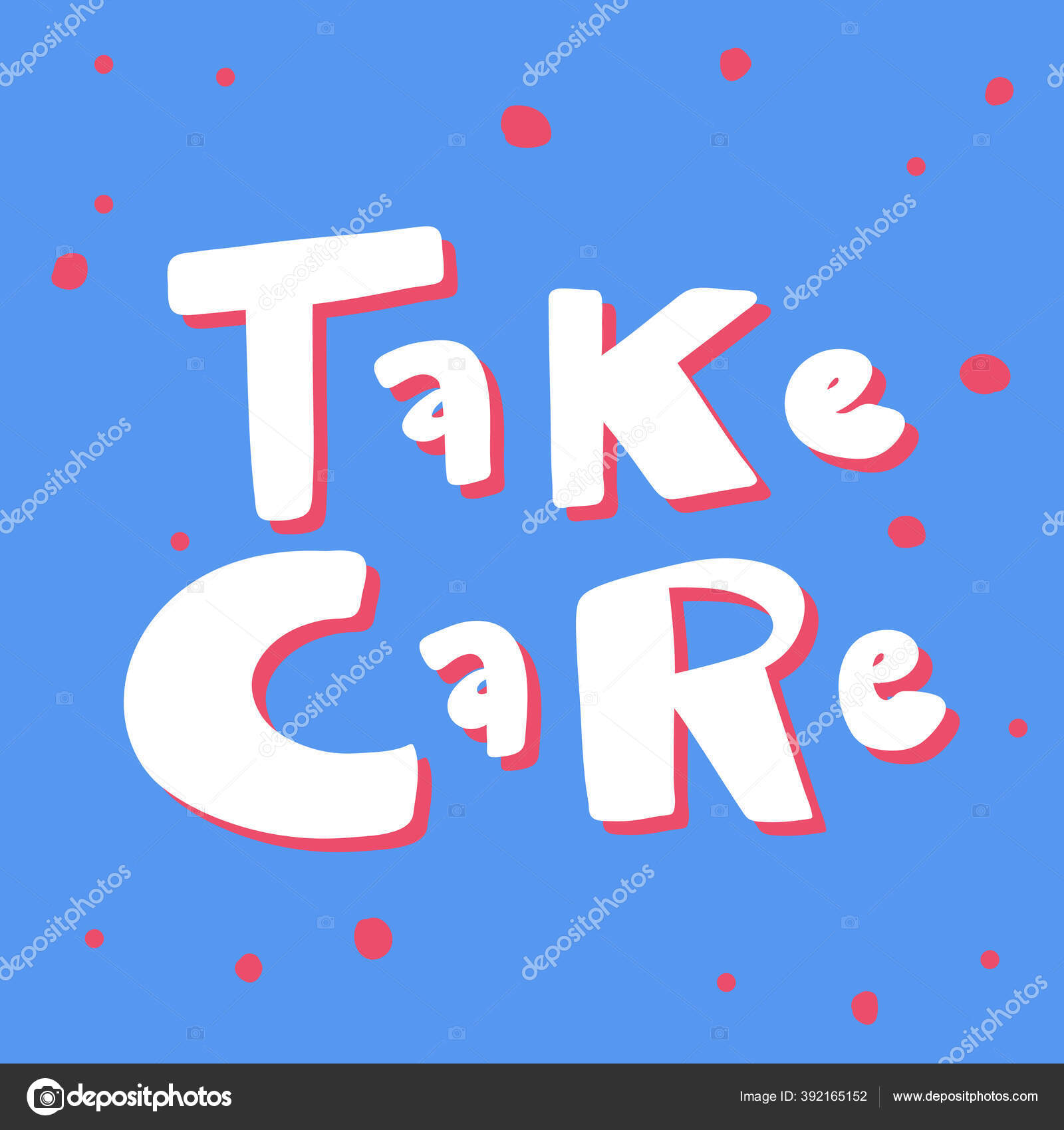 Take care. Sticker for social media content. Vector hand drawn ...