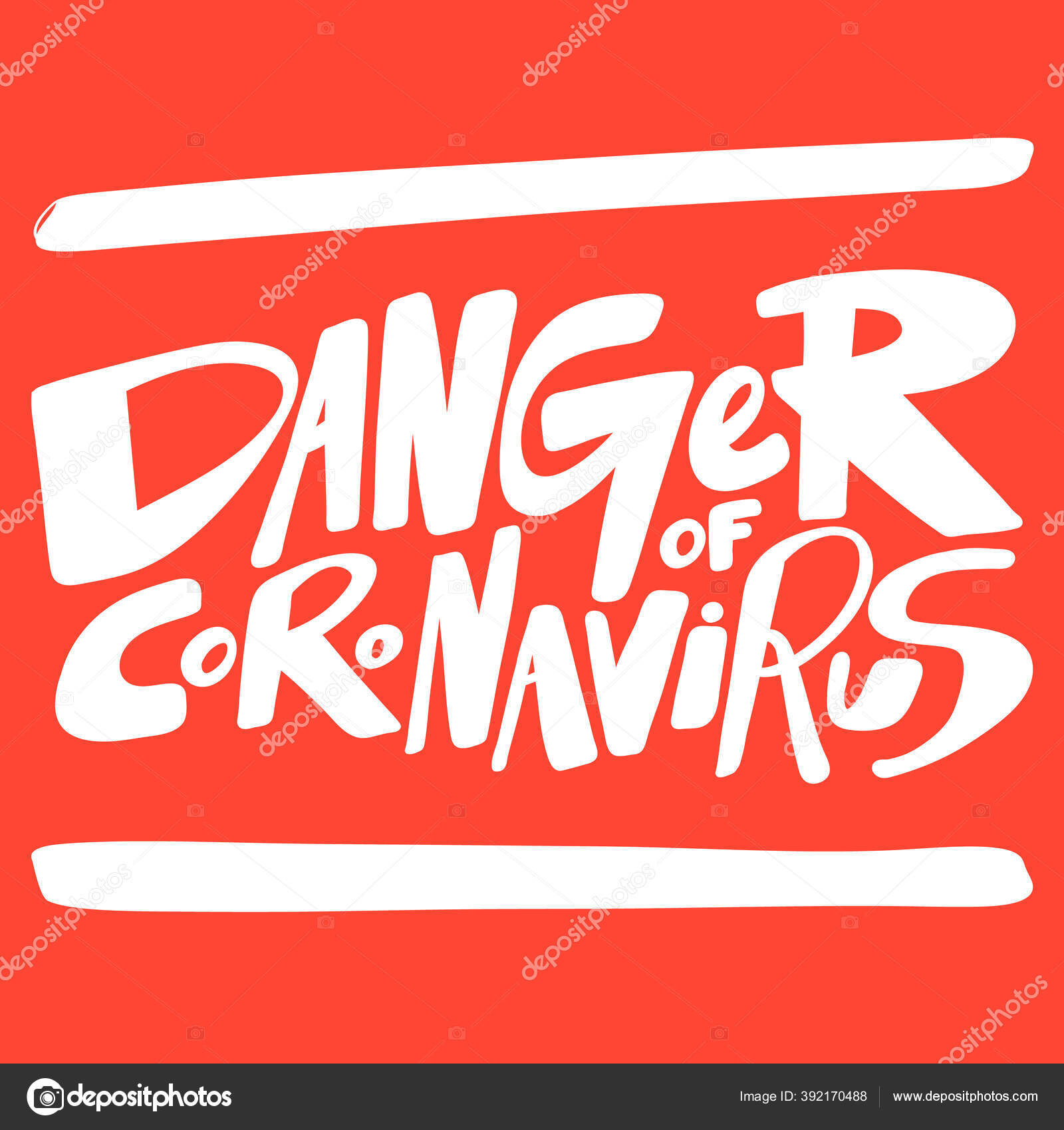 Coronavirus Danger. Covid-19. Sticker for social media content. Vector ...