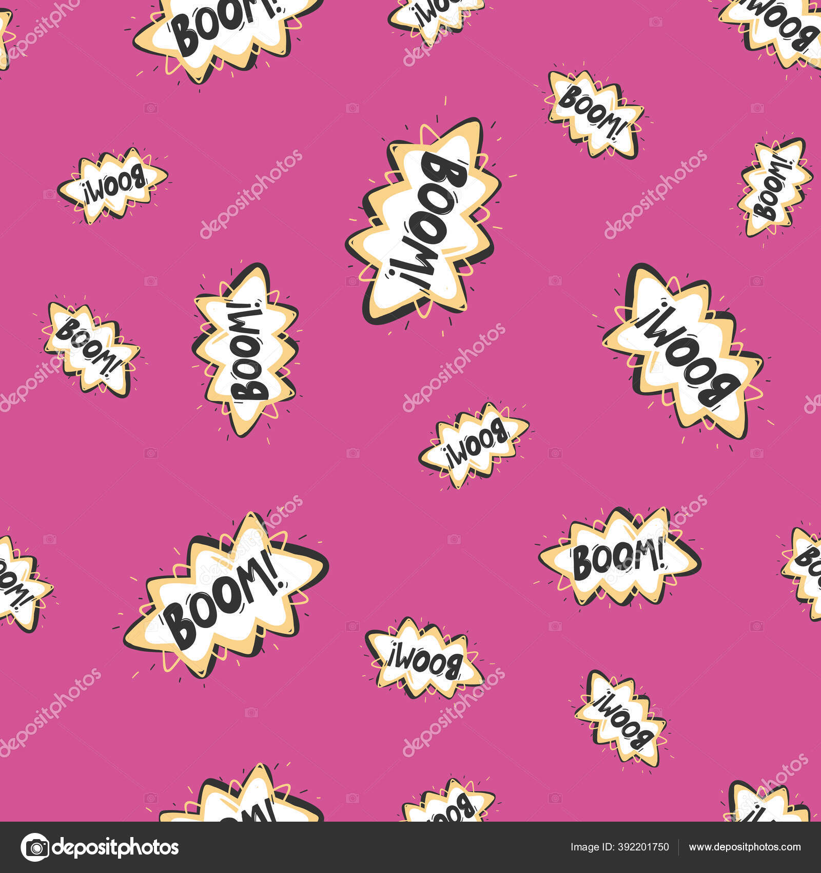Boom. Retro pattern for print design. Cartoon vector illustration ...