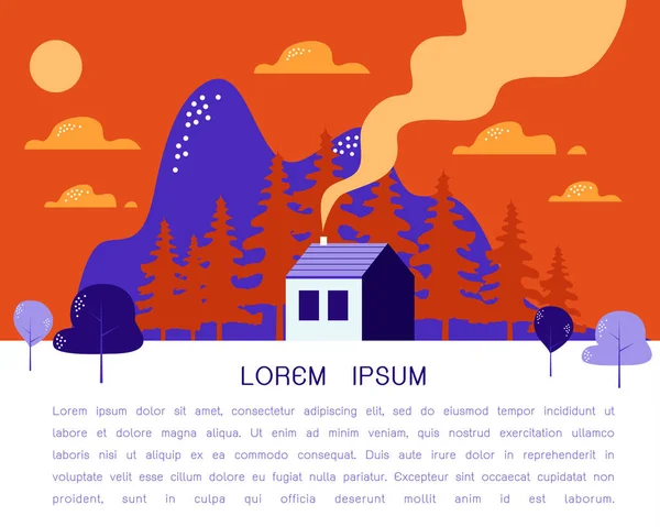 Beautiful Home Row Houses Hill Trees Nature Landscape Village ...