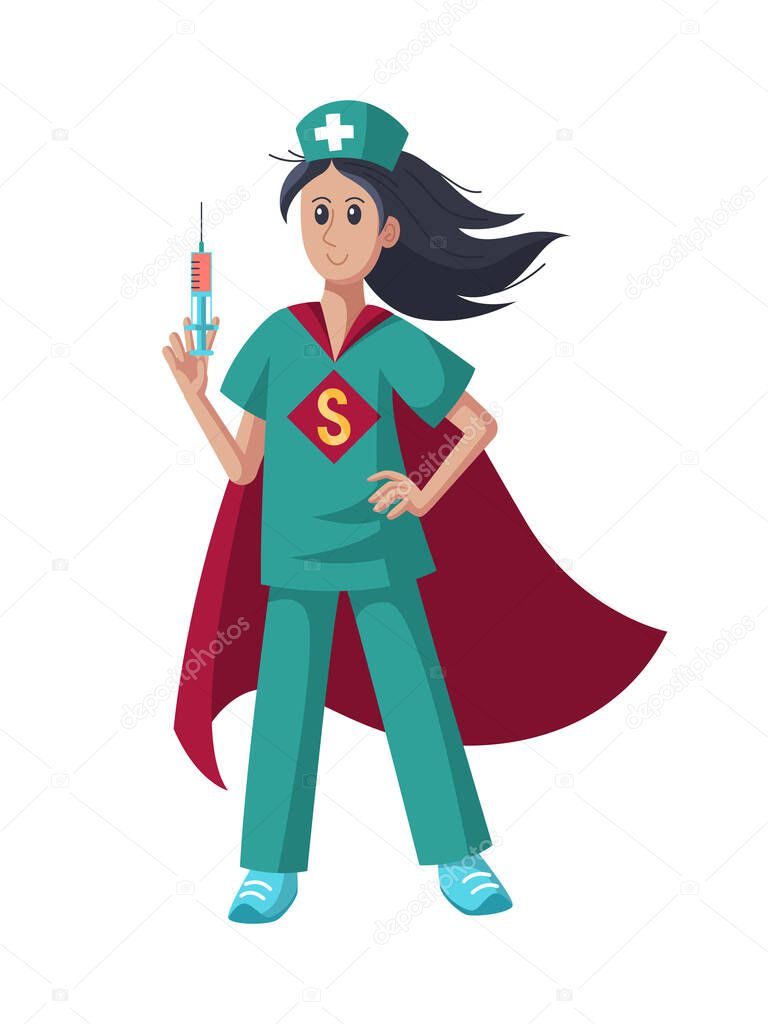 Enfermera superh roe. El valor de la enfermer a en la ilustraci n del concepto de medicina ...