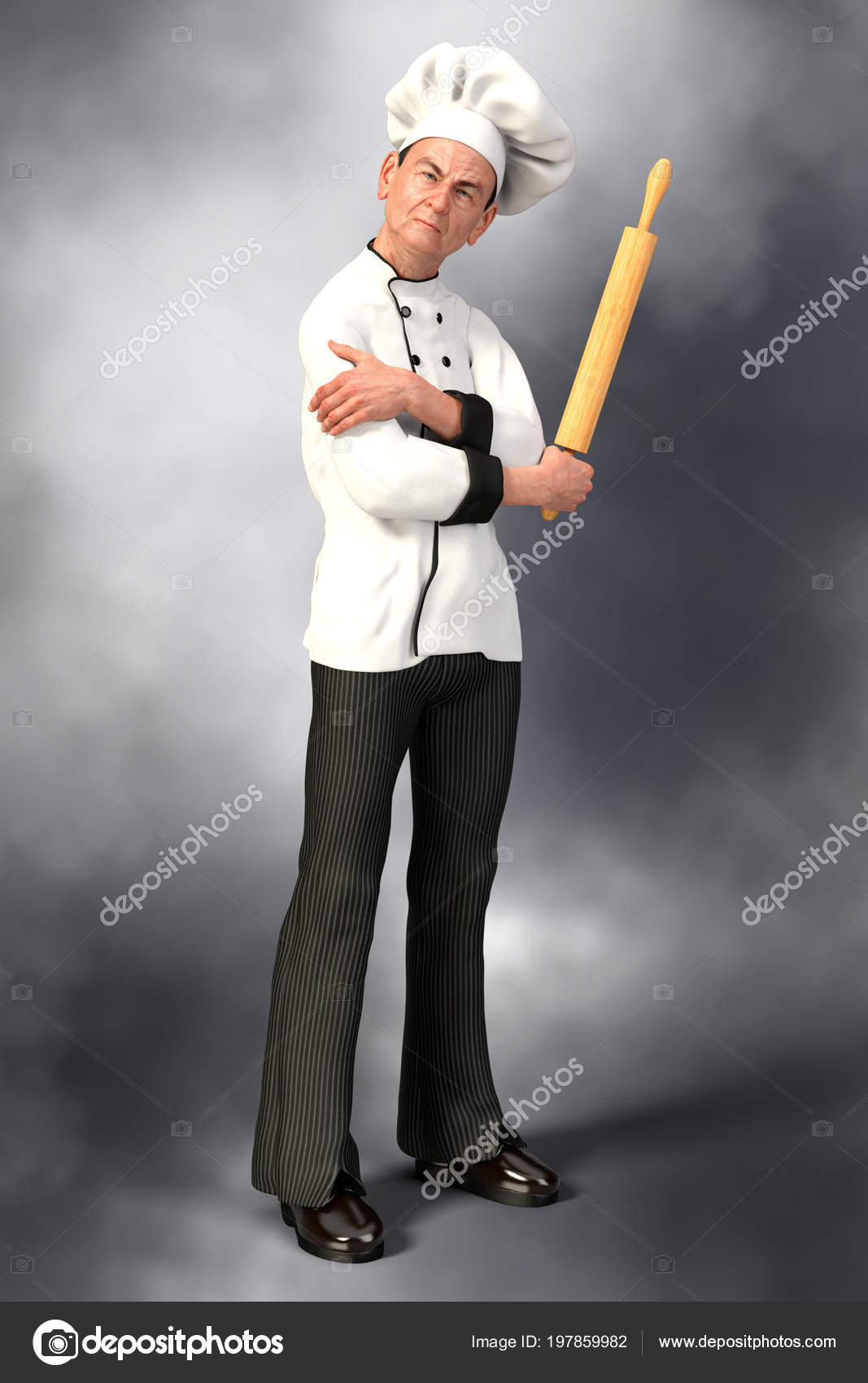 Cgi Chef Character Suitable Range Illustration Purposes Including ...