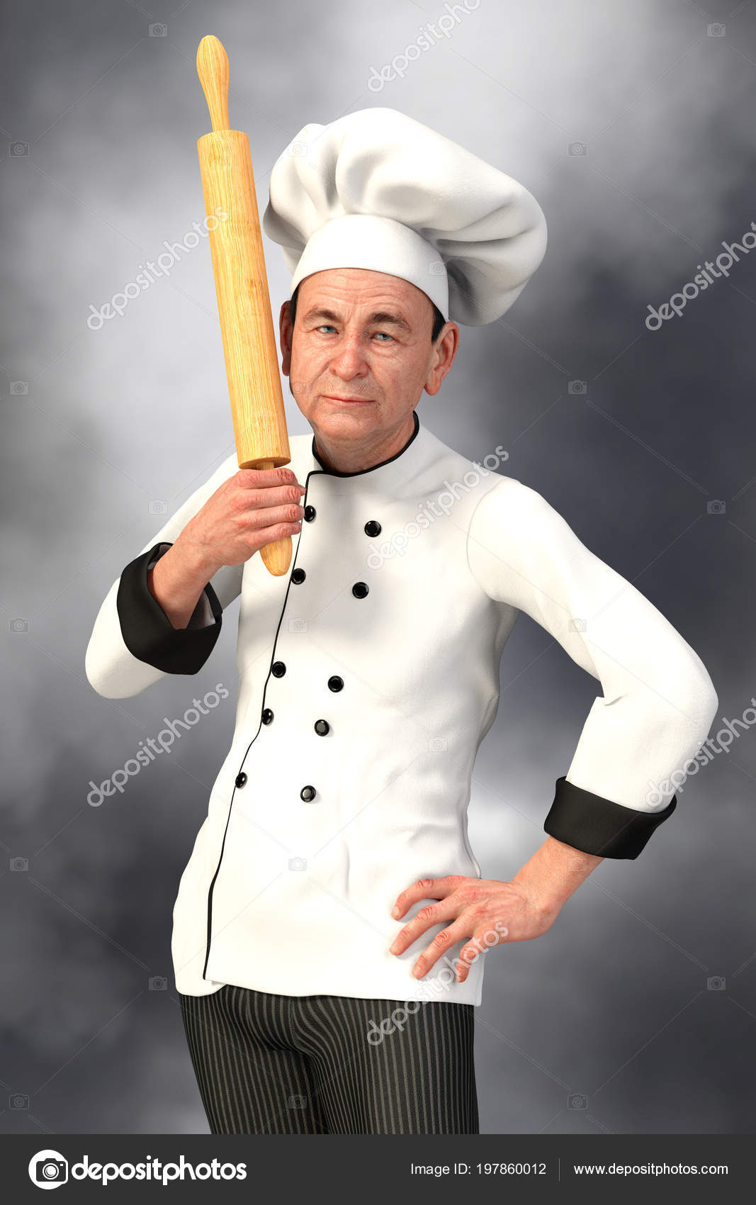 Cgi Chef Character Suitable Range Illustration Purposes Including ...