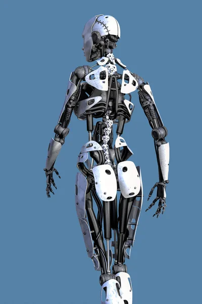 Side View Female Robot Isolated White Background One Series Stock Photo ...