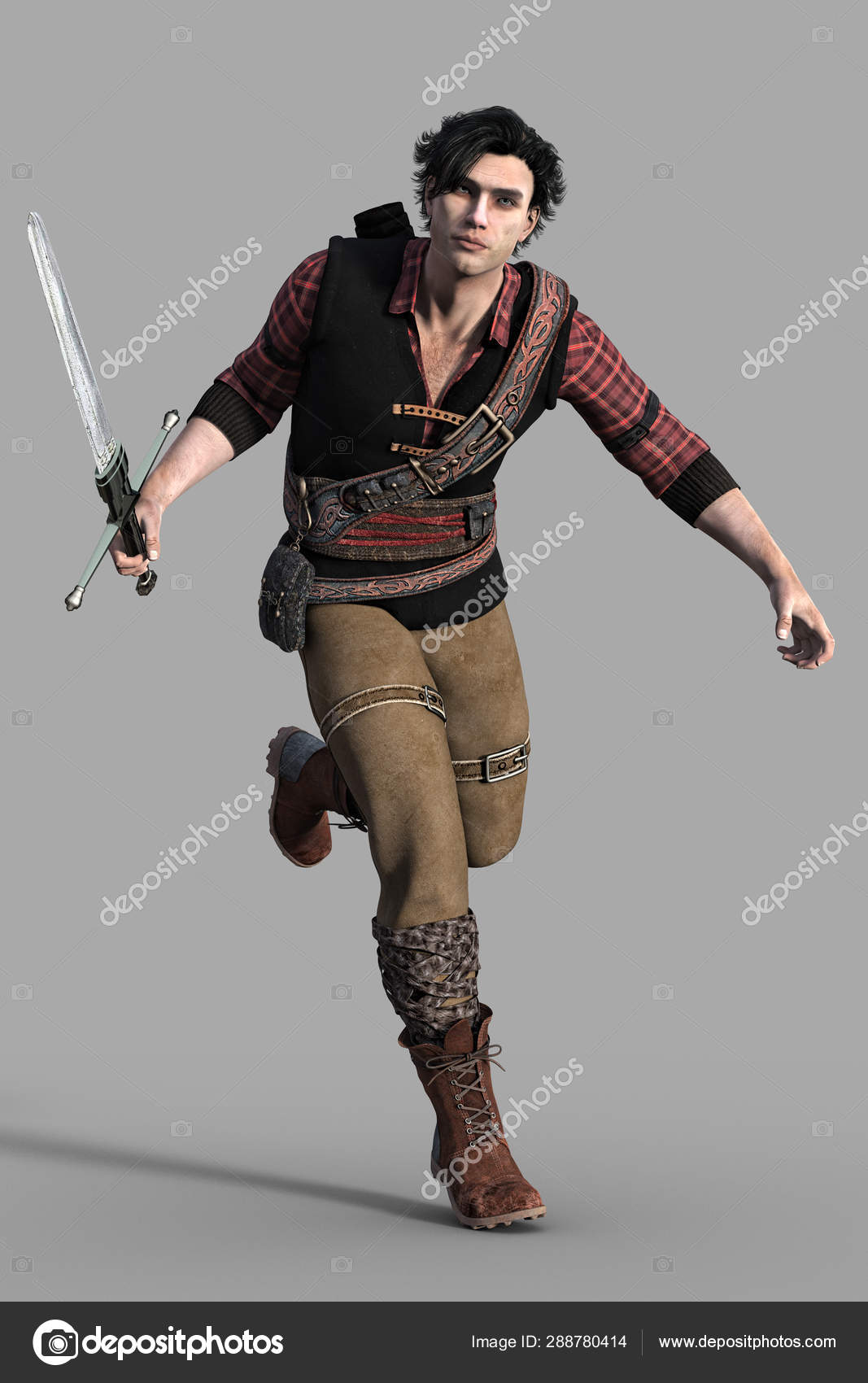 Male Action Poses Sword