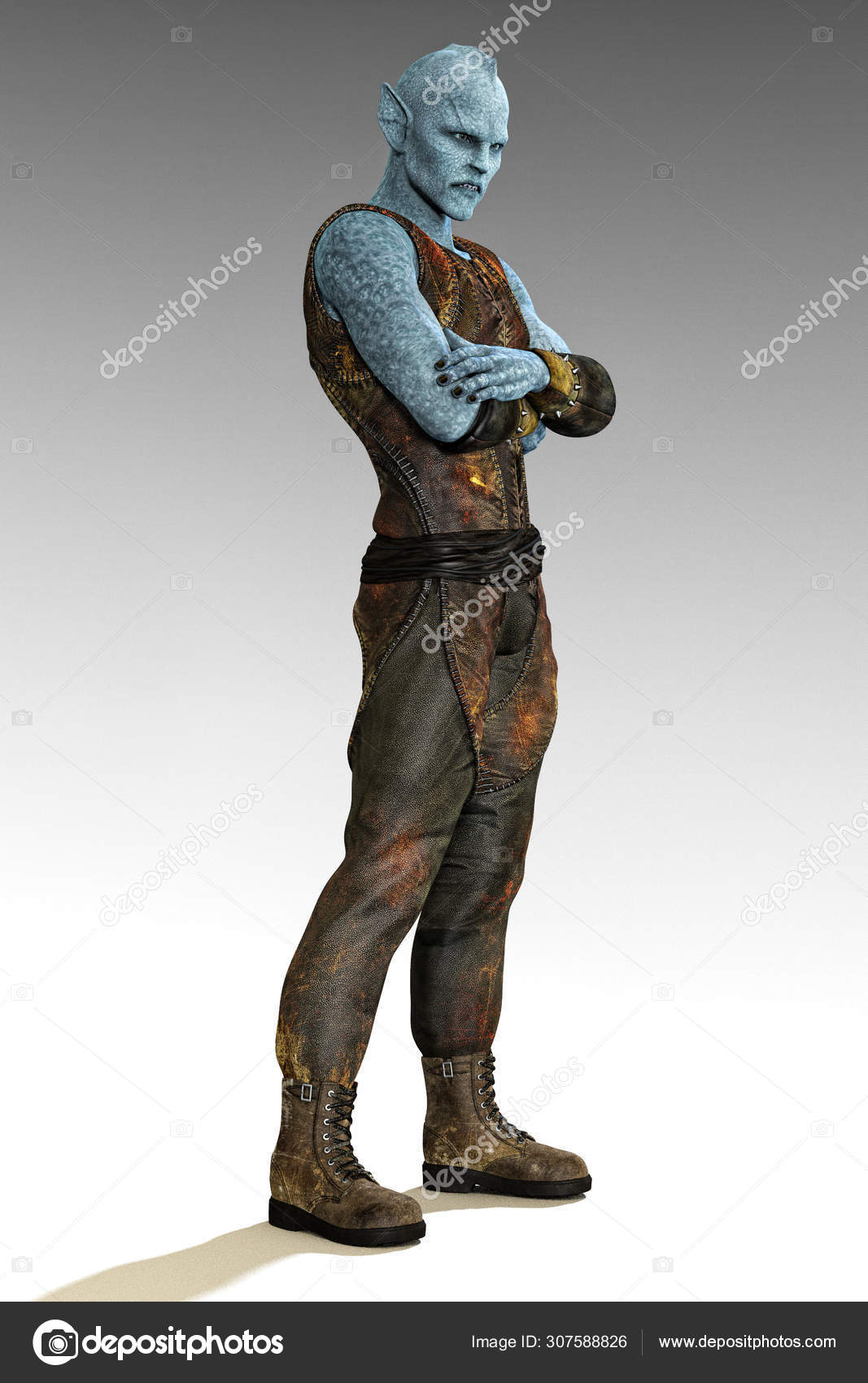 Full figure side view render of an alien man Stock Photo by ...