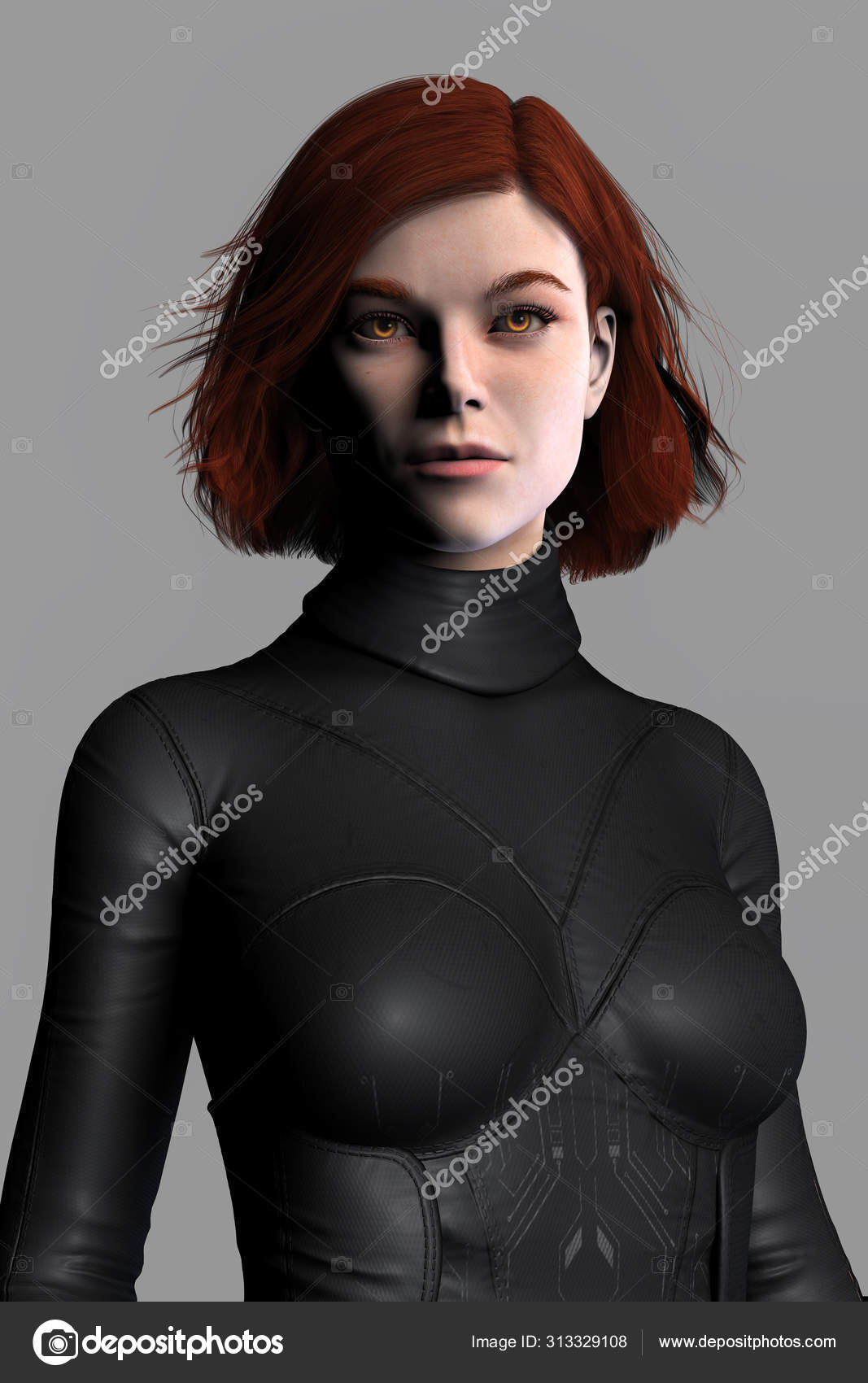 Beautiful modern day female vampire or shifter fantasy character ...