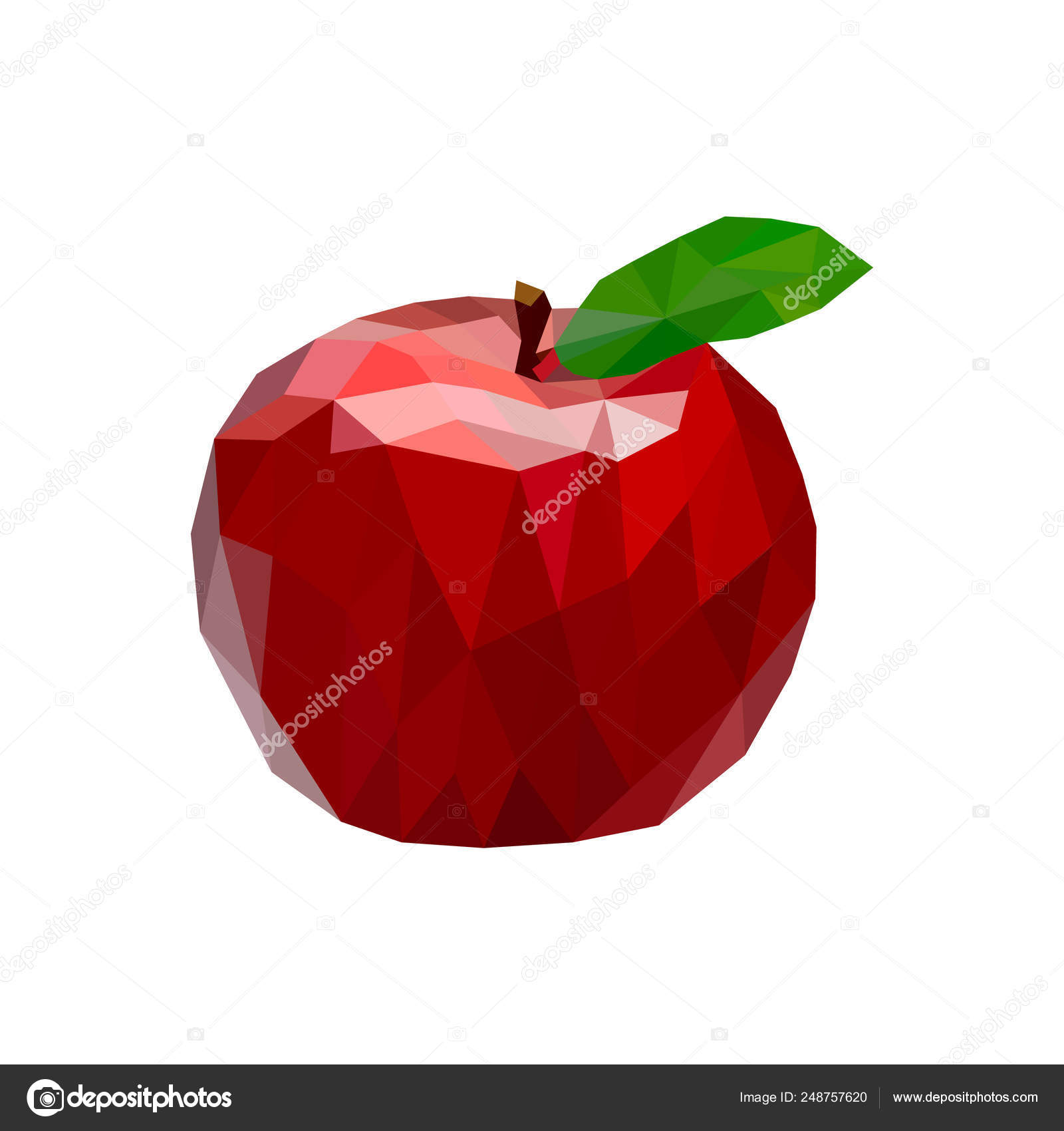 Vector Red Apple Low Poly Triangular Style Stock Vector Image by ...