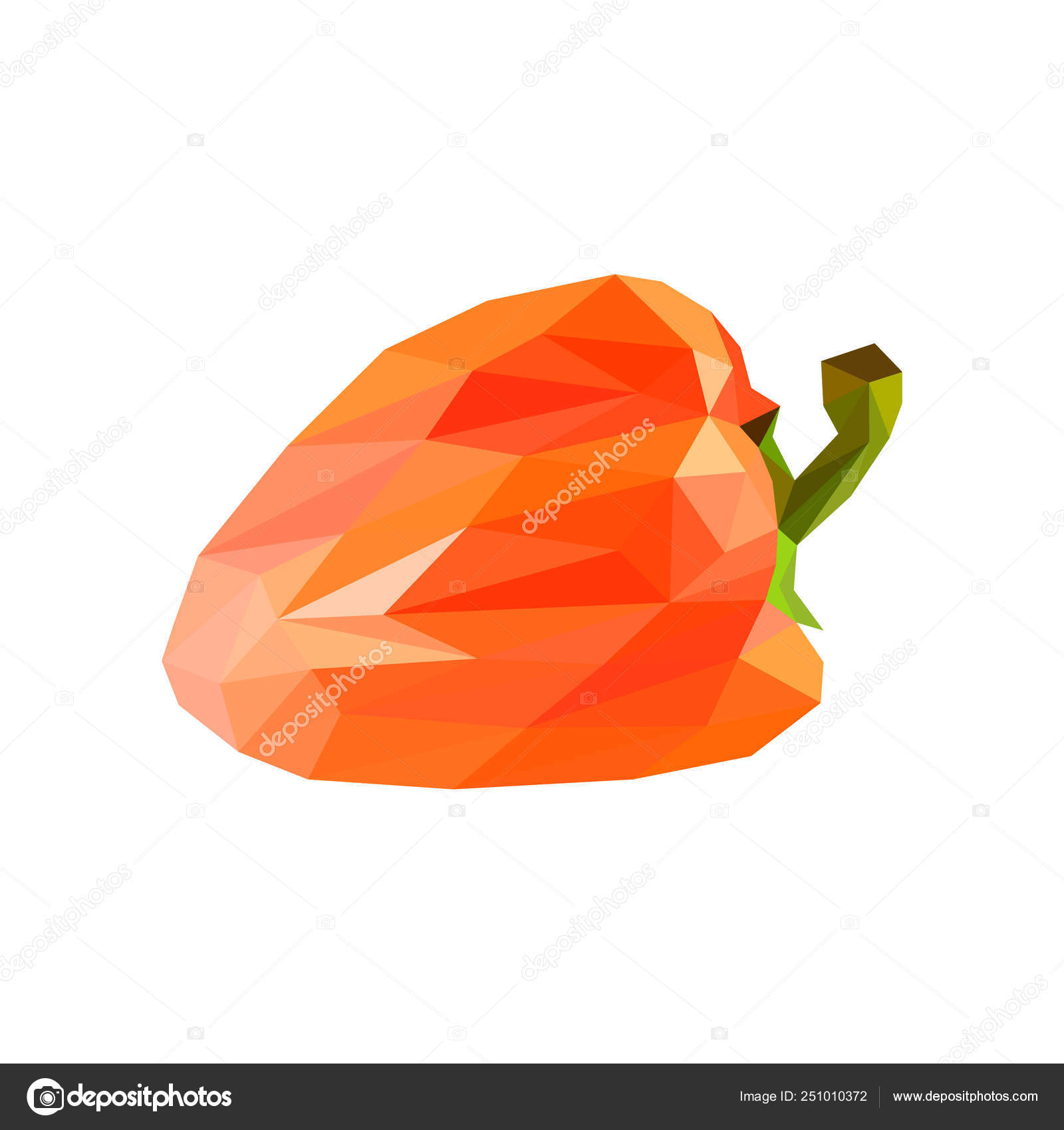Low Poly Pepper Polygonal Illustration Vector Isolated White Background ...