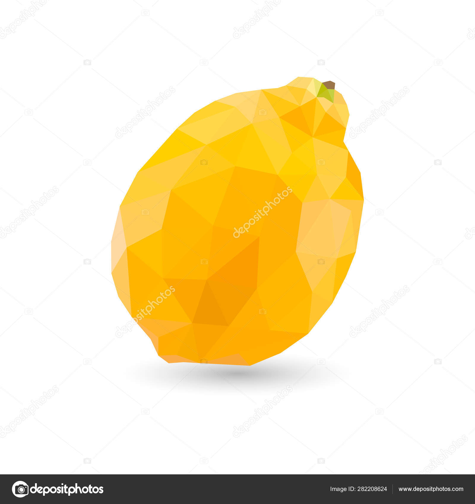 Low Poly Lemon Polygonal Illustration Vector Isolated White Background ...