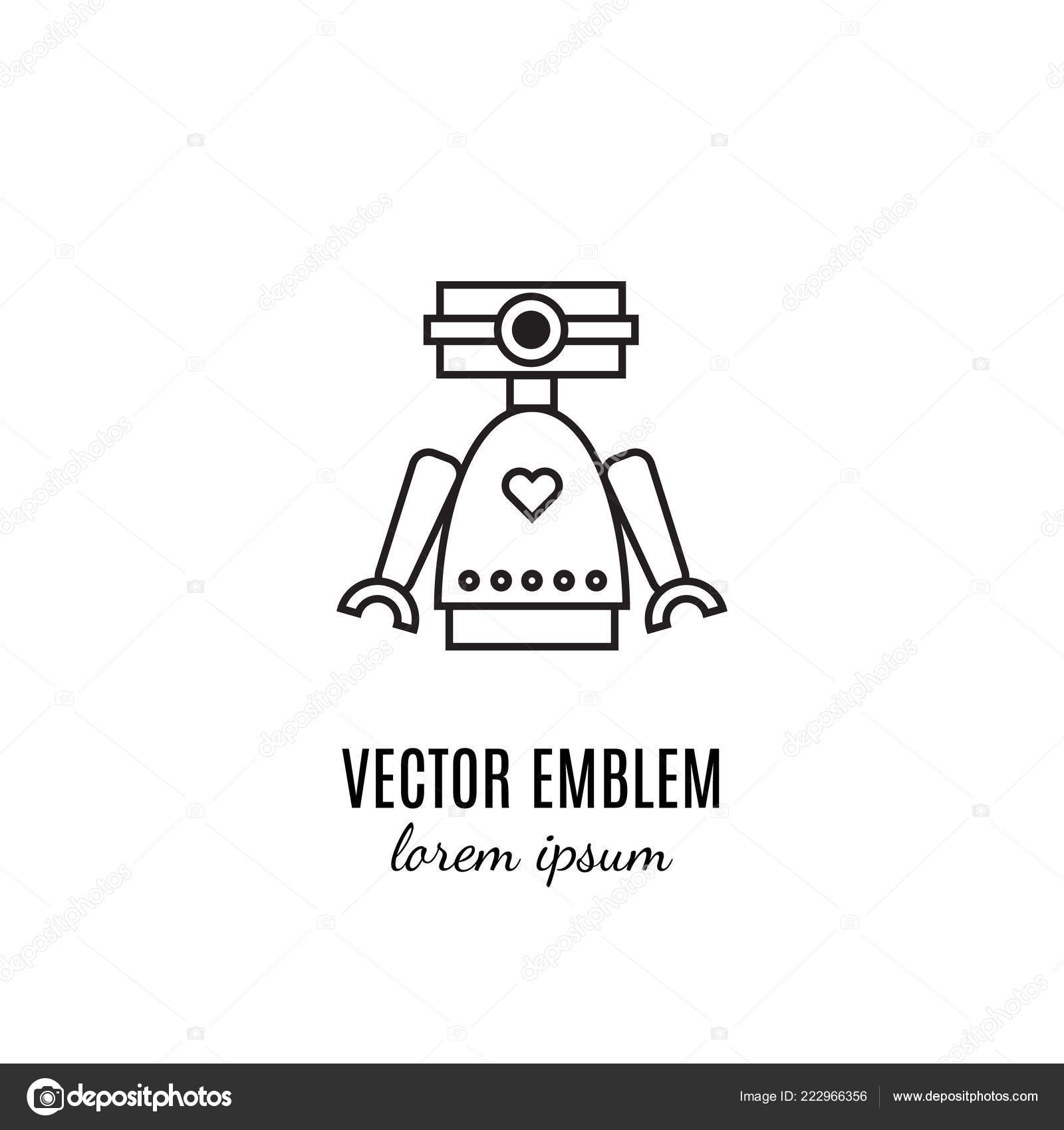 Vector Robot Logo Template Design Aislado Blanco Vector de stock ...
