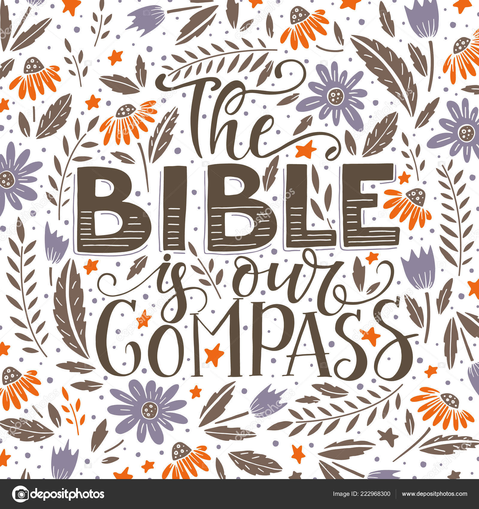 Vector Religions Lettering Bible Our Compass Modern Lettering Shirt ...