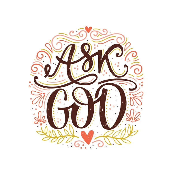 Vector Religions Lettering Church Family Modern Lettering Illustration ...