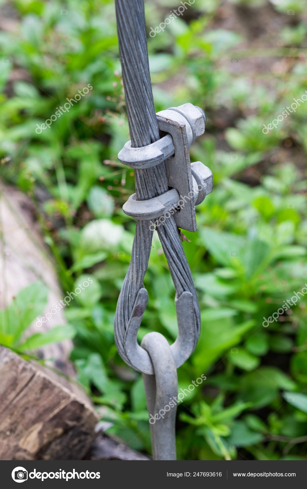 Wire rope heavy clamping screw lock — Stock Photo © mumemories #247693616