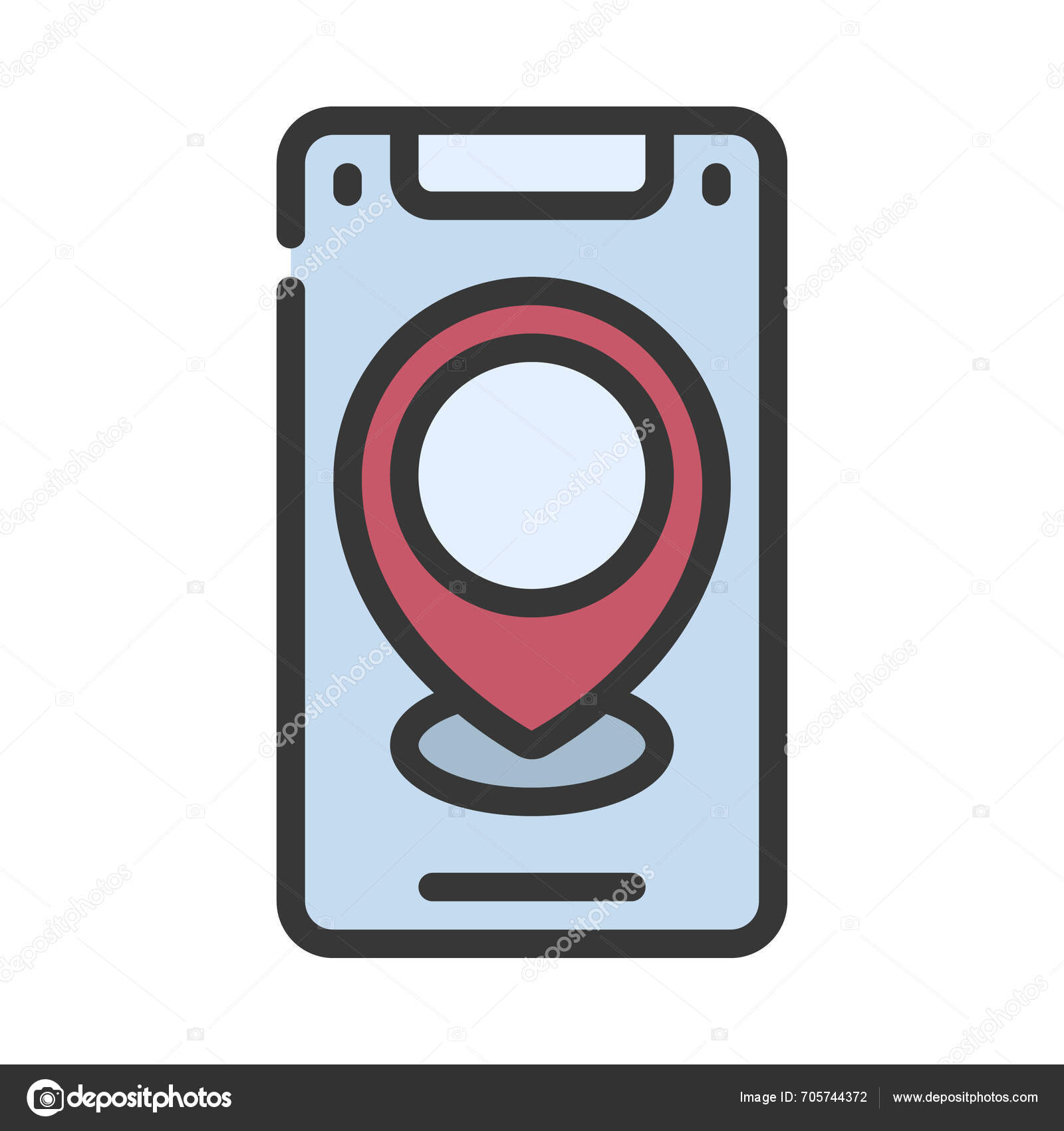 Mobile Map Location Icon Vector Illustration Stock Vector by ...