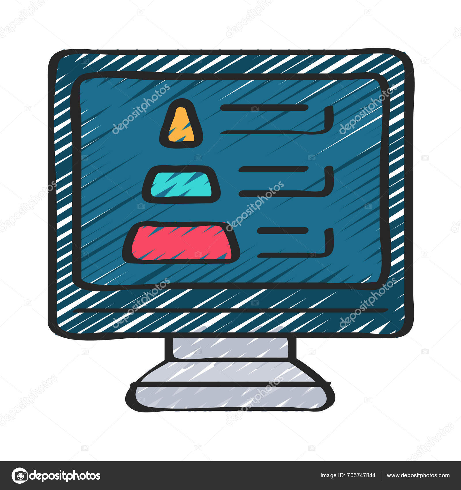 Computer Pyramid Chart Icon Vector Illustration Stock Vector by ©JuicyStudios 705747844