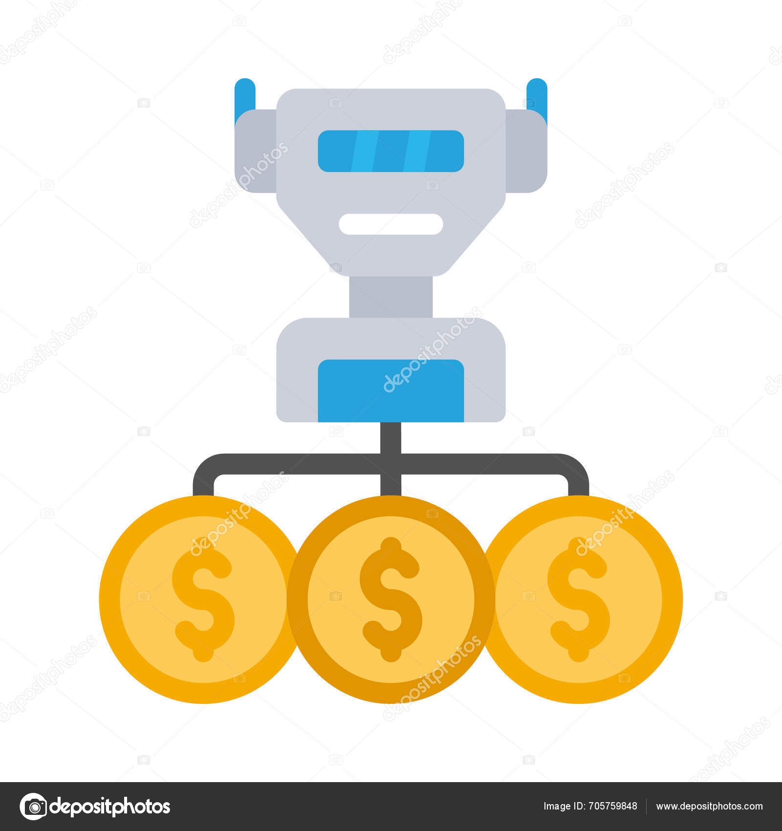 Robo Icono Inversor Sobre Fondo Blanco Vector de stock #705759848 de ...