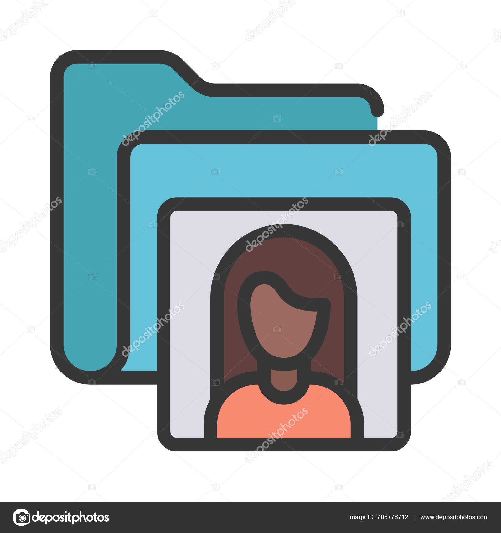 Female Folder Icon Vector Illustration Stock Vector by ©JuicyStudios ...