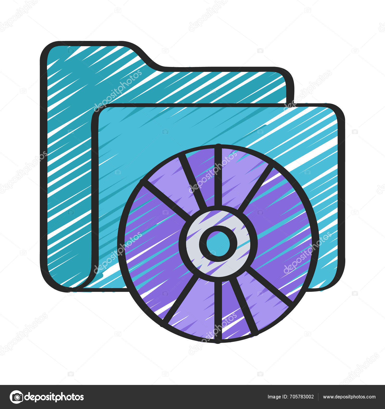 Ícone Pasta Disco Ilustração Vetorial Vetor de ©JuicyStudios 705783002