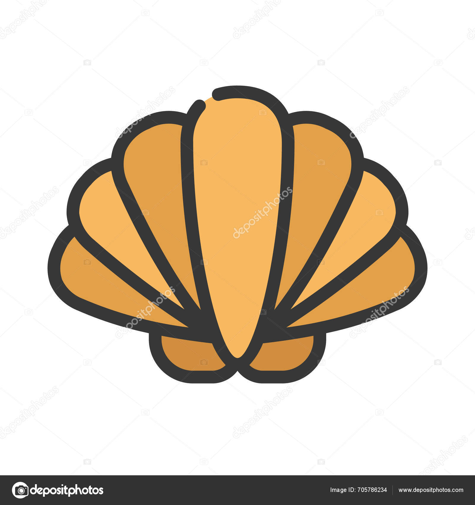 Sea Shell Icon Outline Style Stock Vector by ©JuicyStudios 705786234