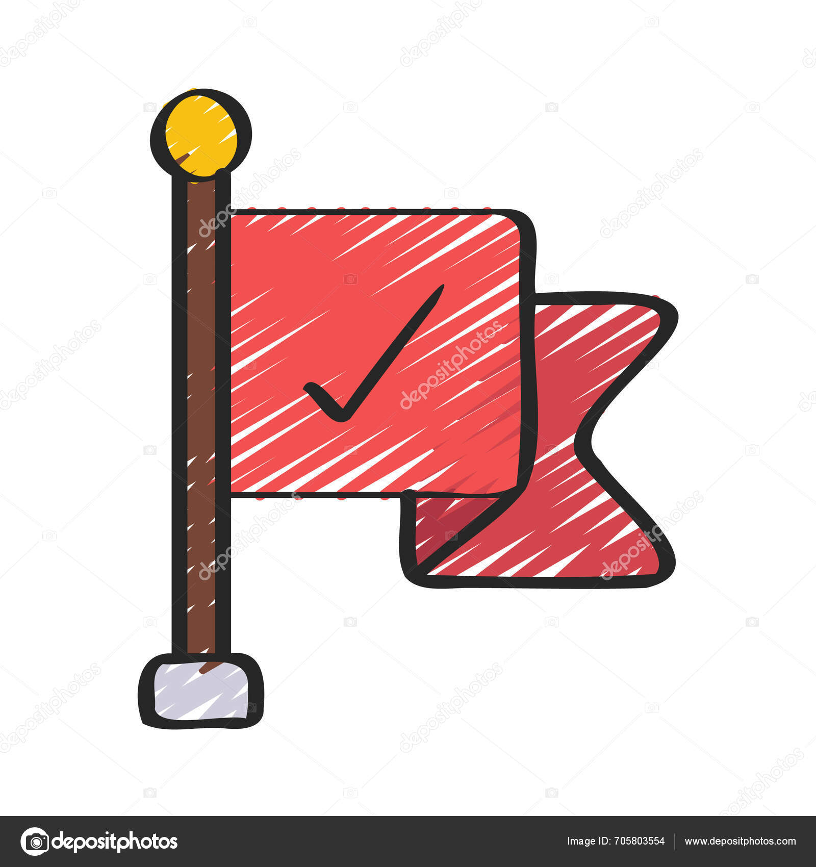 Winner Flag White Background Vector Illustration Stock Vector by ...