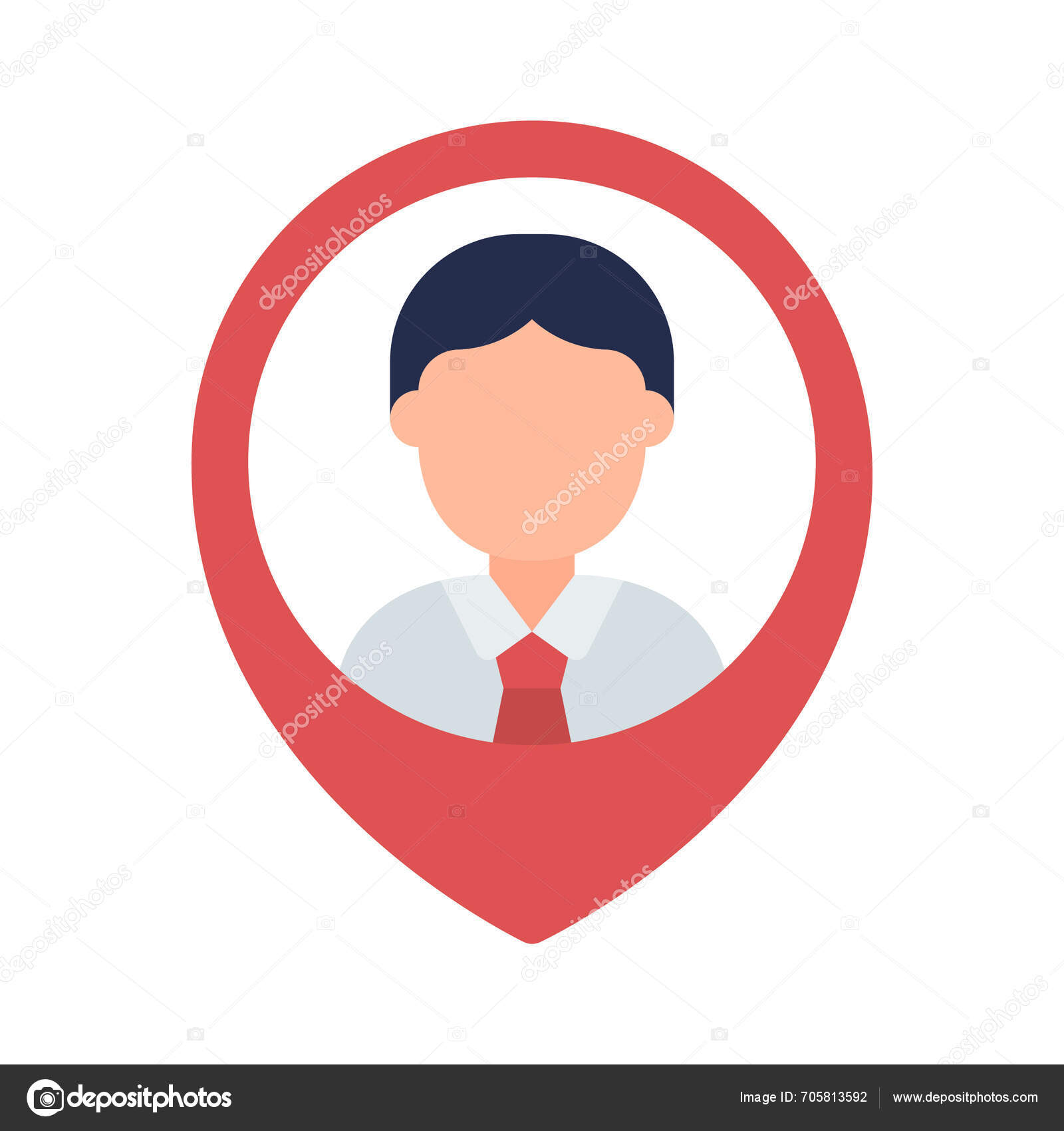 Employee Location Icon Vector Illustration Stock Vector by ...