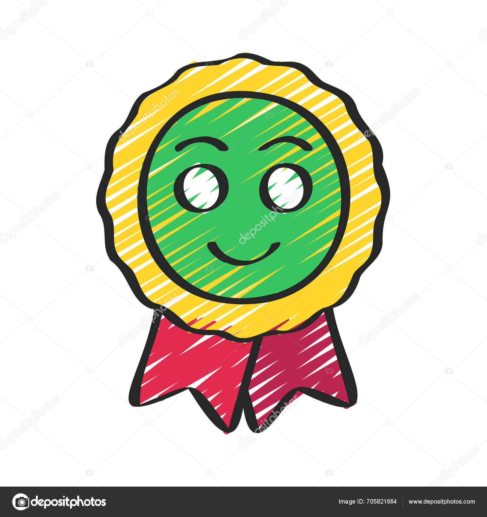 Simbol Kartun Wajah Bahagia Smiley Emoji Ribbon Vektor Vektor Stok oleh ...