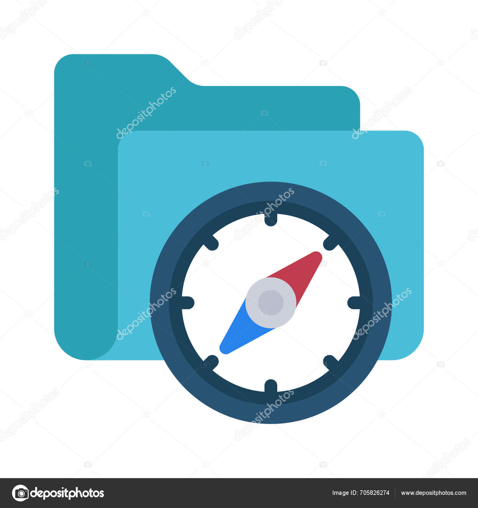 Image vectorielle Icône Dossier Compas Illustration Vectorielle par ...