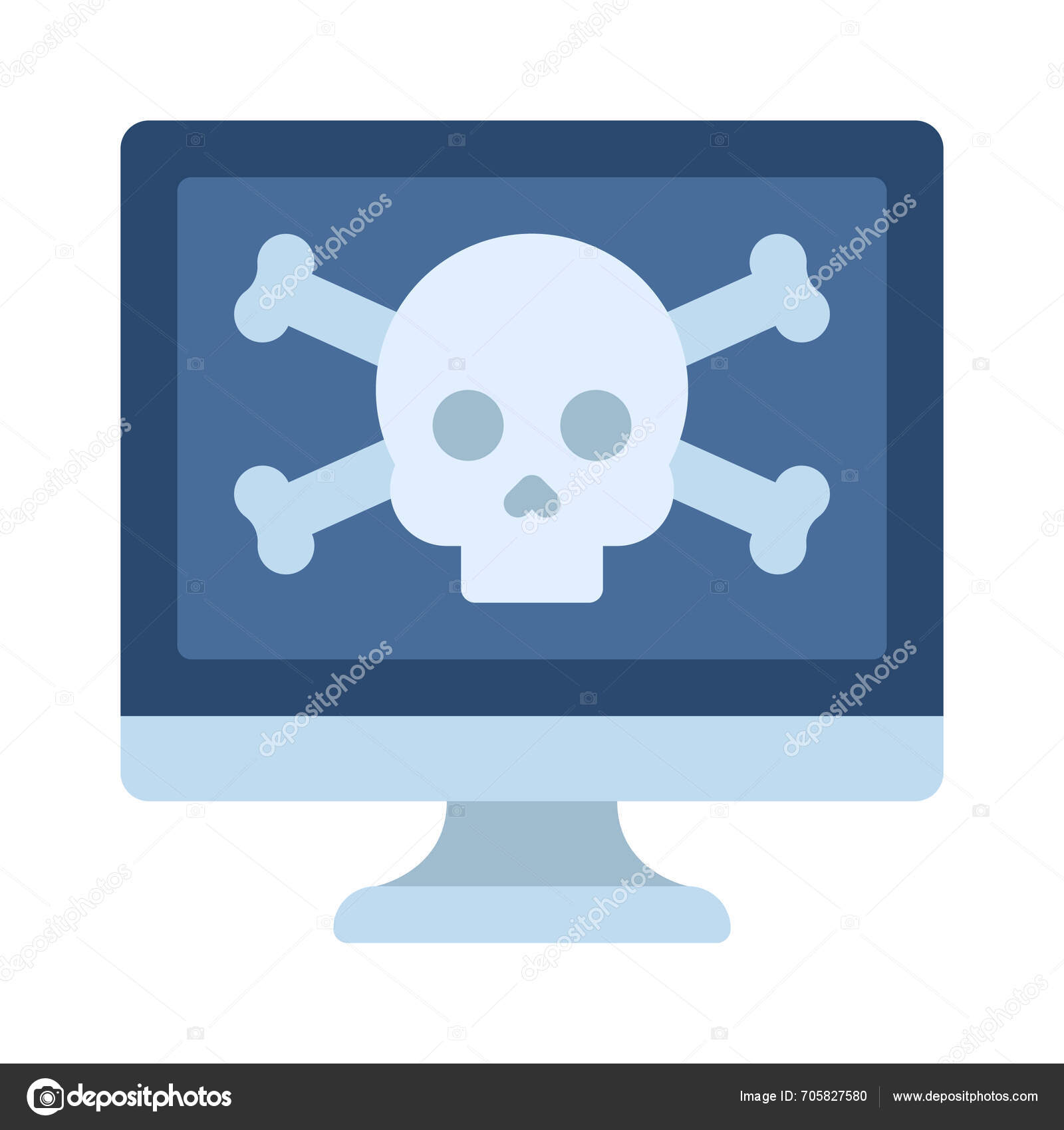 Computer Death Icon Vector Illustration Stock Vector by ©JuicyStudios ...