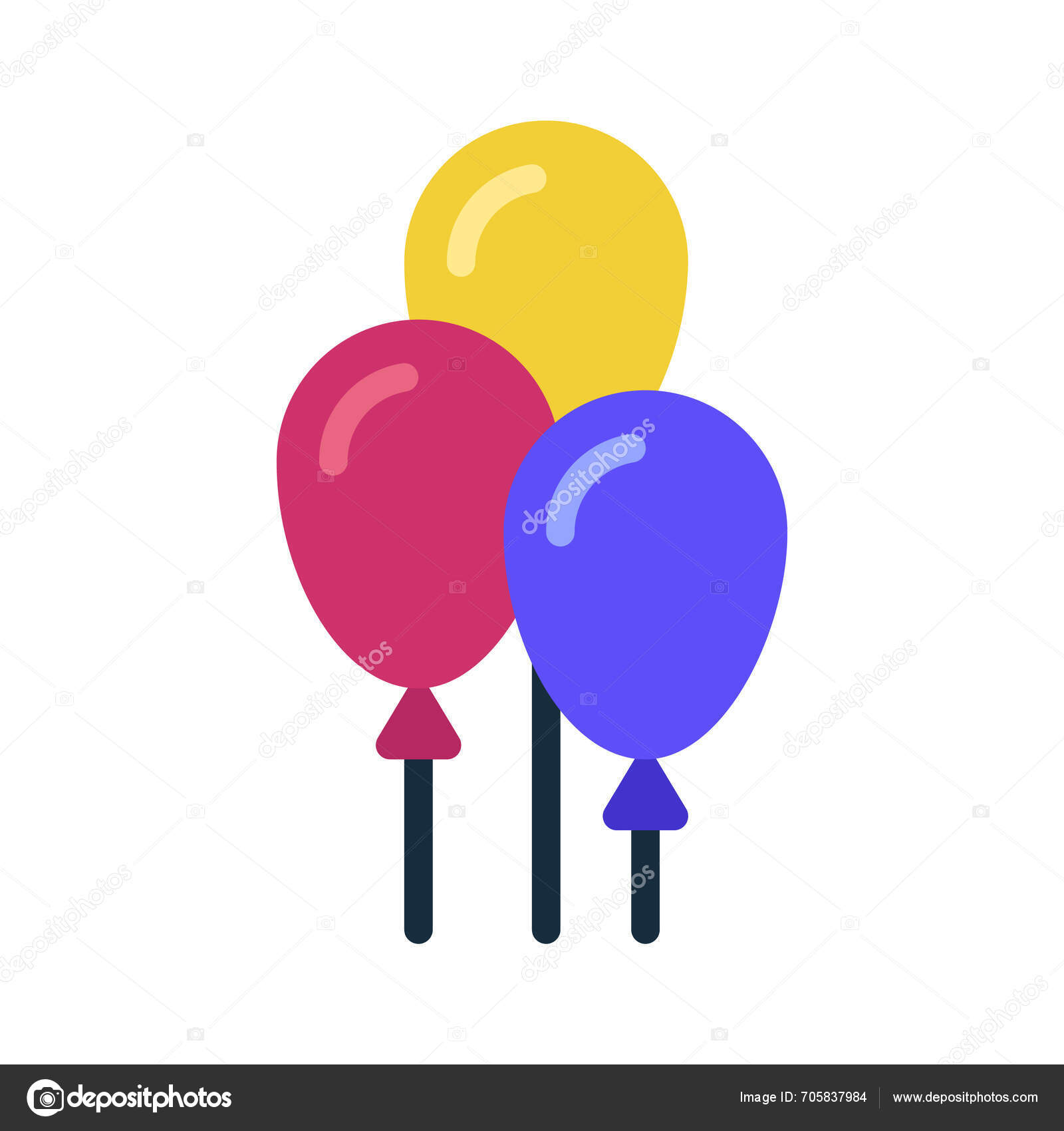 Balloons Icon Vector Isolated White Background Stock Vector by ...