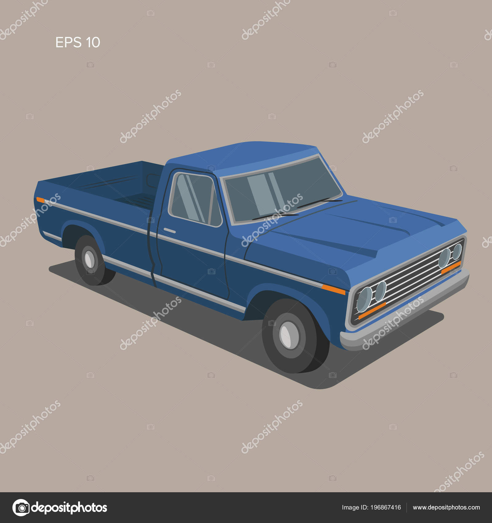 Vettoriale stockVecchio retro pick-up camion vettoriale illustrazione ...
