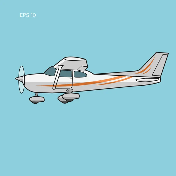 Small plane vector illustration. Big single engine propelled passenger ...