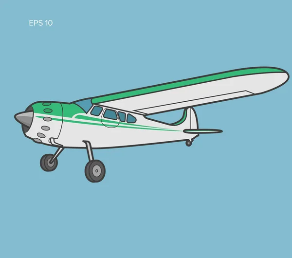 Small plane vector illustration. Big single engine propelled passenger ...