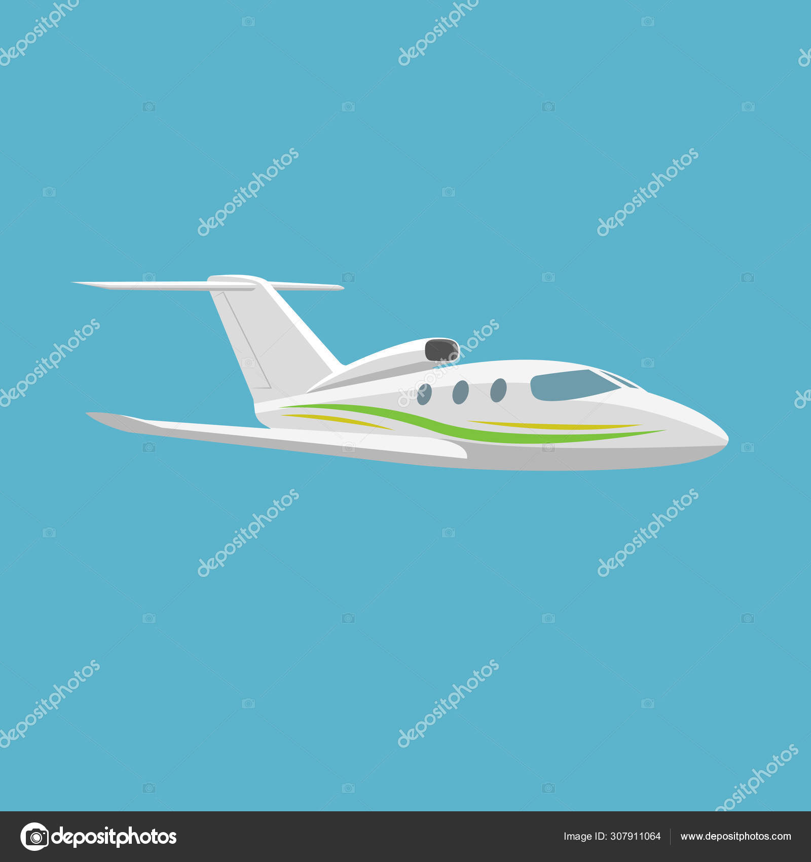Private jet vector. Business corporate jet illustration. Stock Vector ...