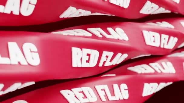 Banner Lettering Animation Rotation Text Red Flag — Stock Video ...