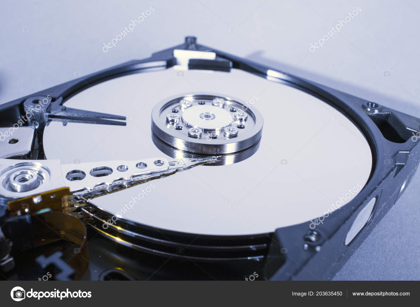 Hard Disk Drive Platter Open Hdd Hard Disk Data Recovery — Stock Photo ...