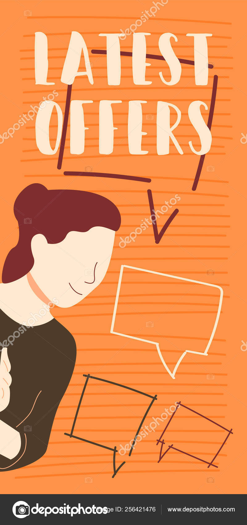 A smiling girl looks out from behind a screen. — Free Stock Vector ...