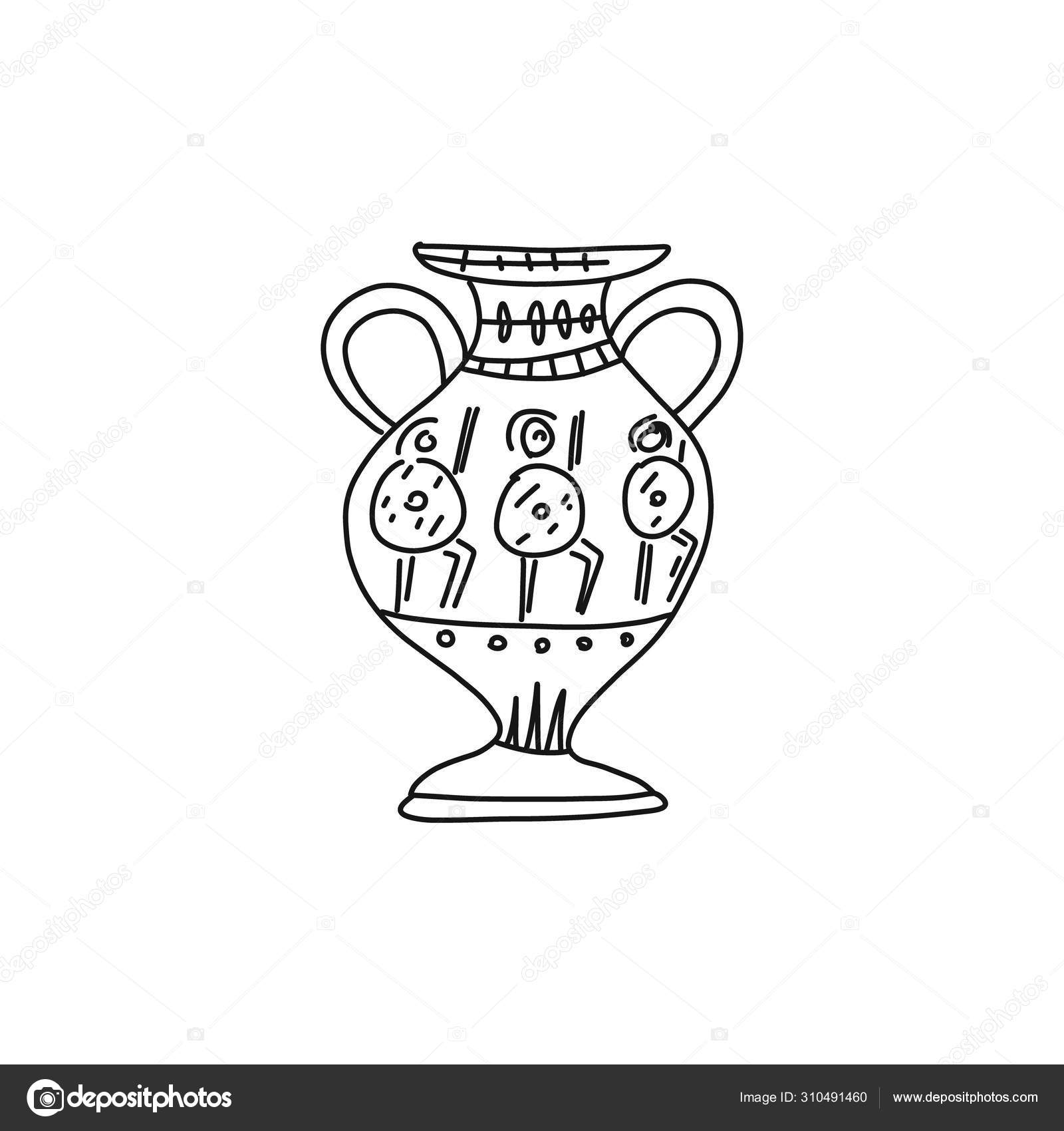 Informational poster quick sketch greek amphora. Stock Vector by ...