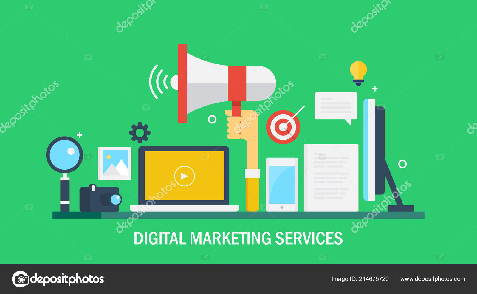Digital Marketing Services Colorful Banner Stock Vector Image by ...