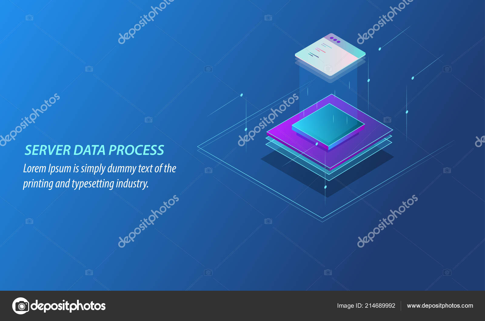 Server Data Process Colorful Banner Stock Vector by ©Sammby 214689992